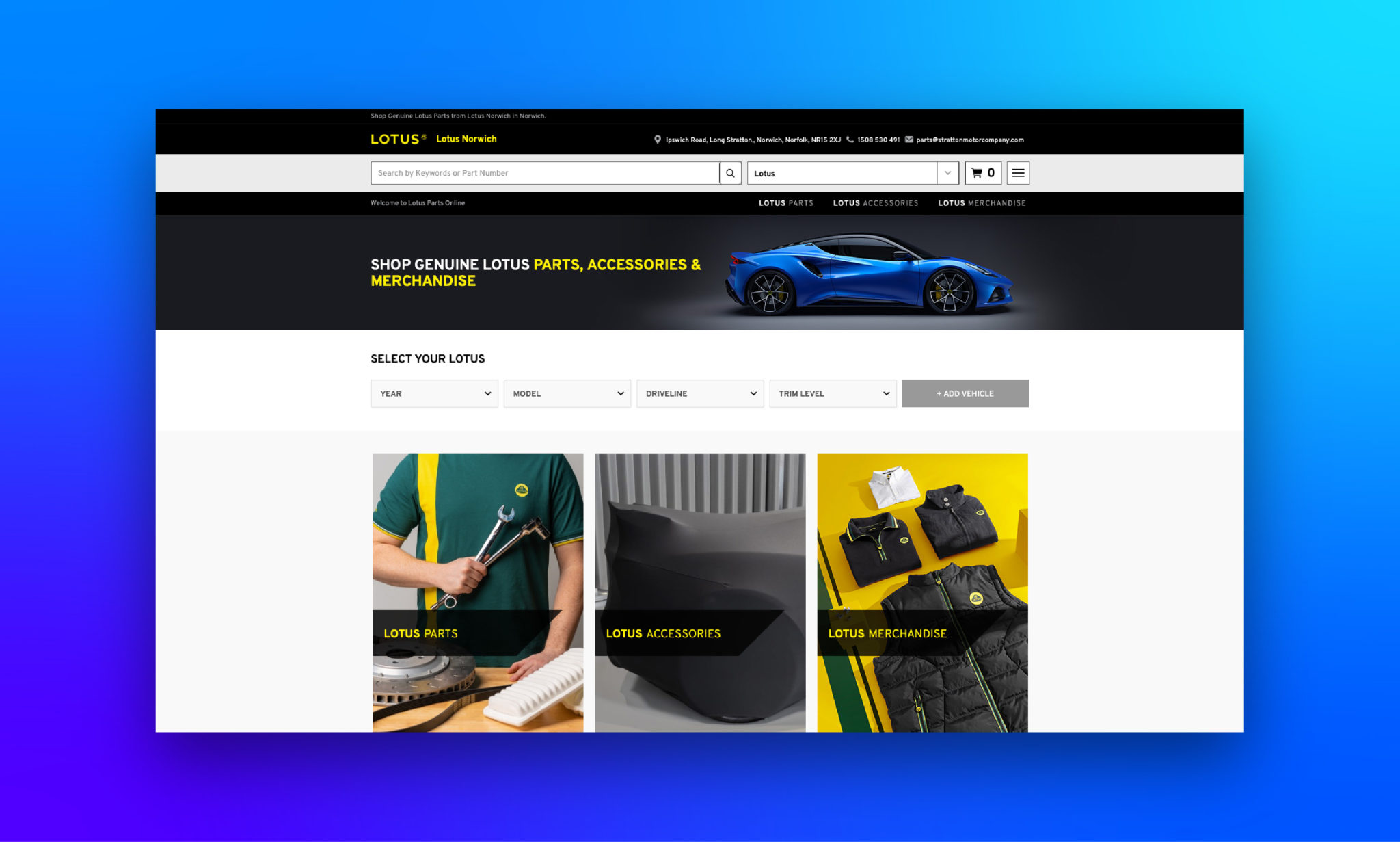 Where to buy Lotus Parts Online - Stratton Motor Company